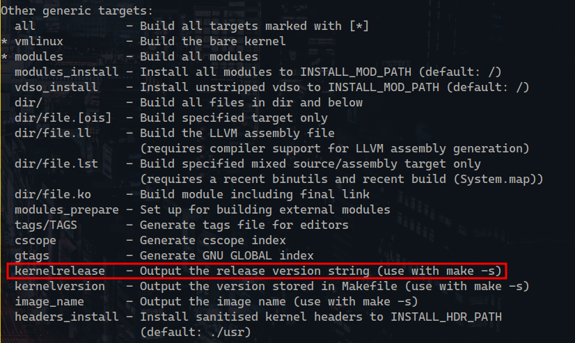Where does your local Linux Kernel build get its kernel release version string from? | Paso Uno